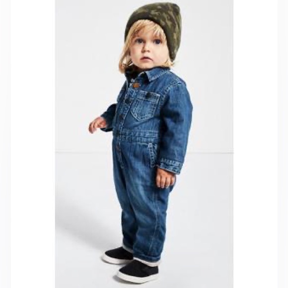 Gymboree | Other | Gymboree Baby Nwt Denim Jumpsuit Blue Front Pockets ...